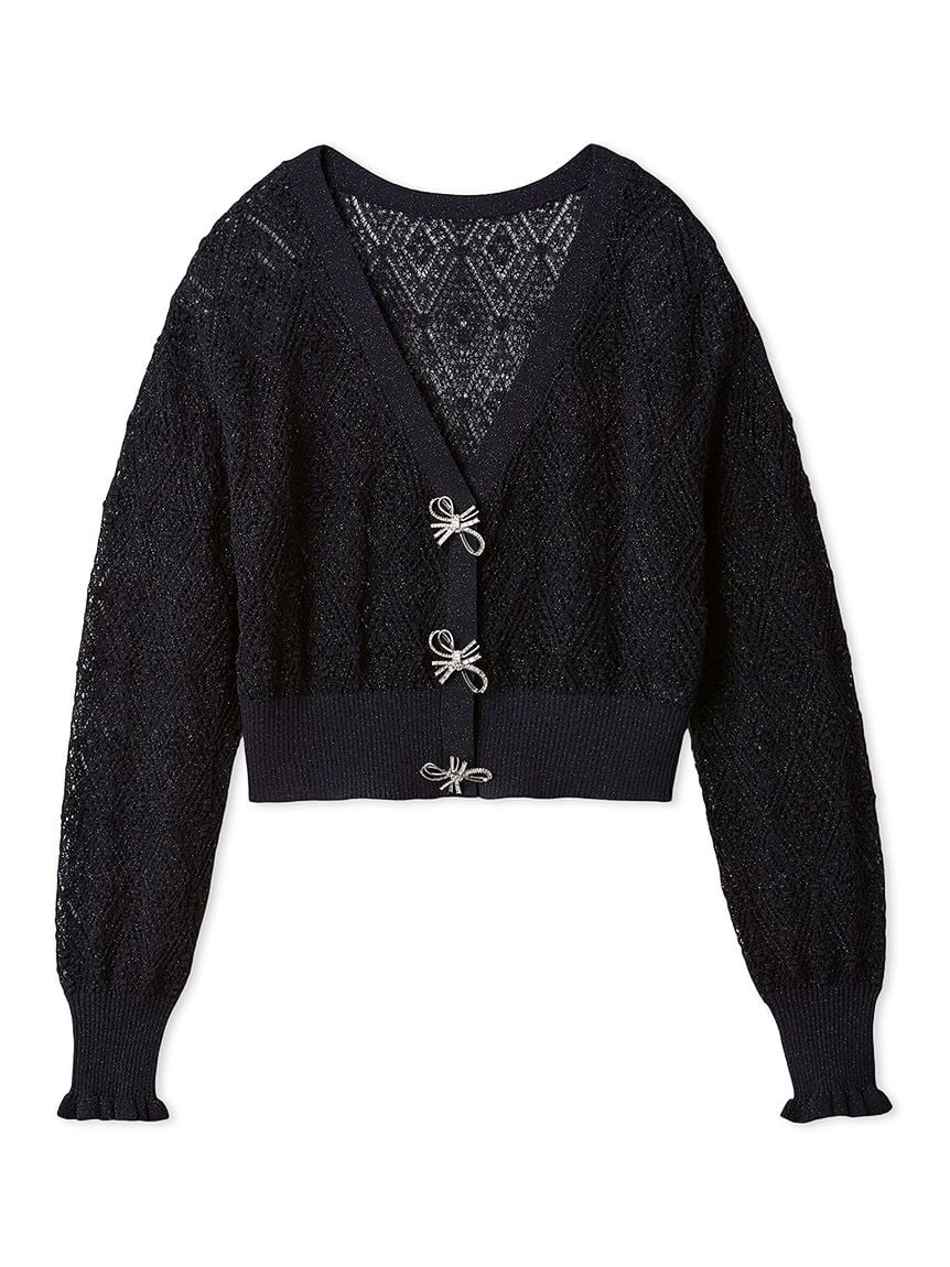 Ribbon Button Sheer Cardigan - SNIDEL USA Official Store